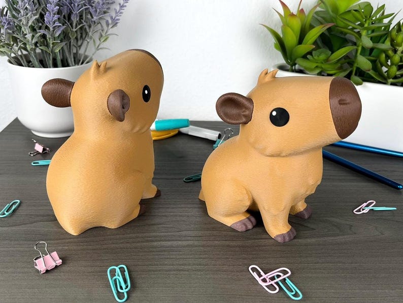 Capybara Desk Buddy - Hand Painted Secret Storage Container and ...