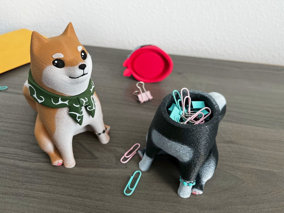 Shiba Inu Desk Buddy! - Fluffy Textured Puppy Storage Container & Fun ...