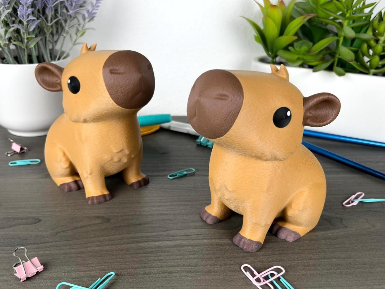 Capybara Desk Buddy - Hand Painted Secret Storage Container and ...