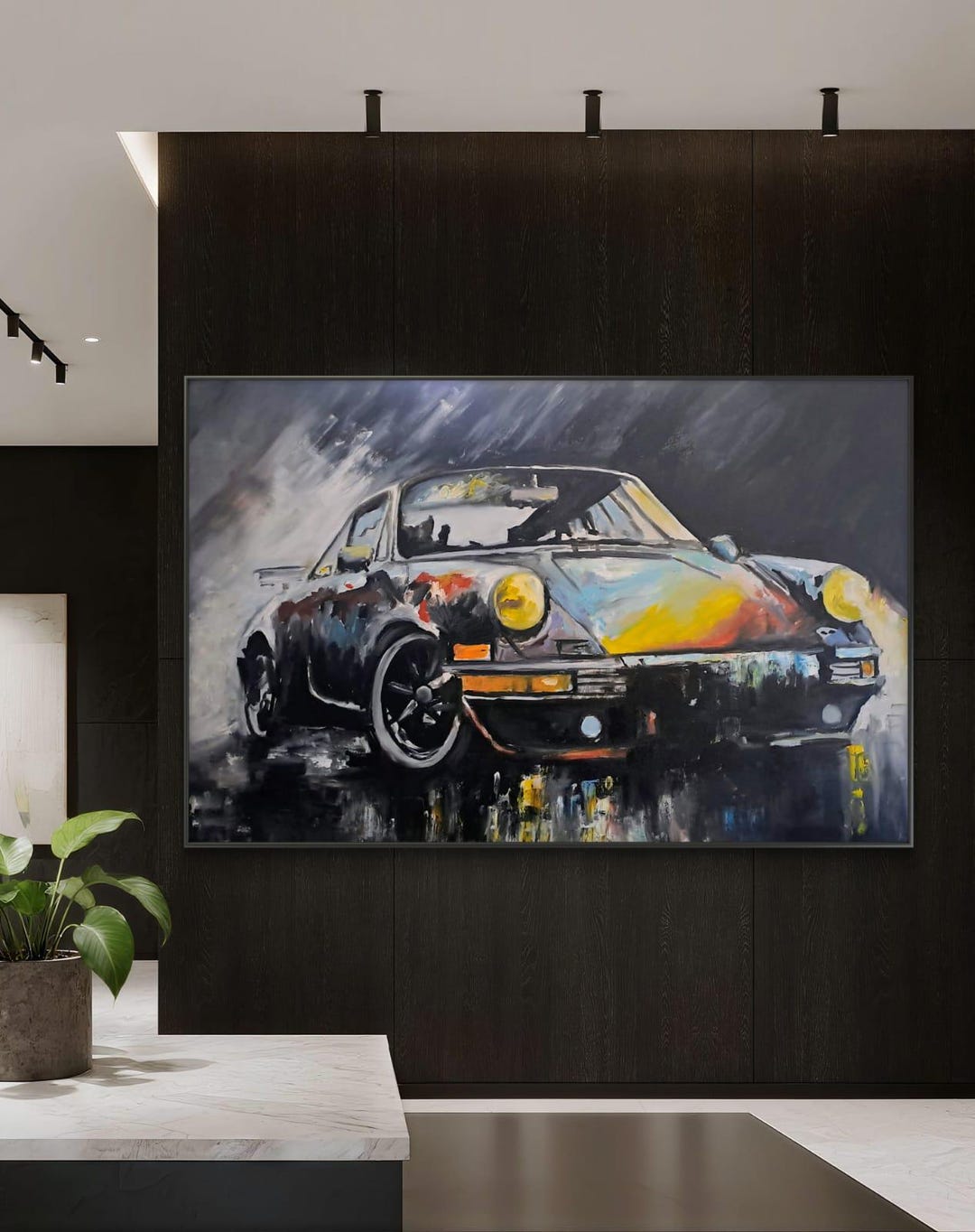 Porsche Painting, Large Abstract Painting - Etsy