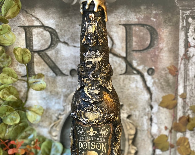 Potion Unfiltered Poison Glass Bottle Jar 25cm , Wizard , Halloween ...