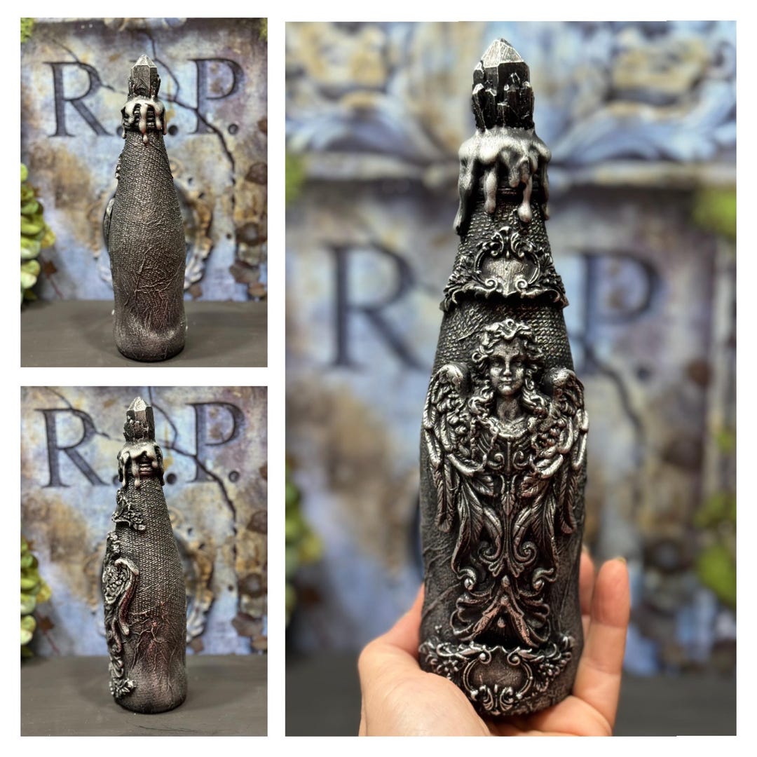 Potion Poison Cemetery Angel Art Glass Bottle 23/5cm , Halloween ...