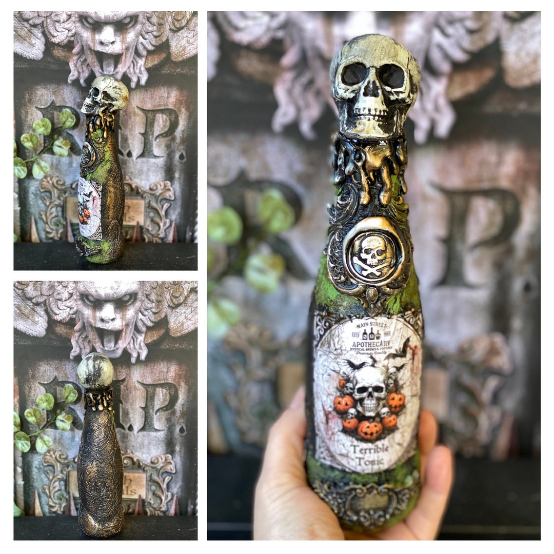 Potion Terrible Tonic , Elixir, Art Glass Bottle 24/5cm , Wizard ...