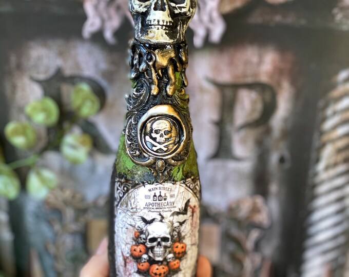 Potion Terrible Tonic , Elixir, Art Glass Bottle 24/5cm , Wizard ...