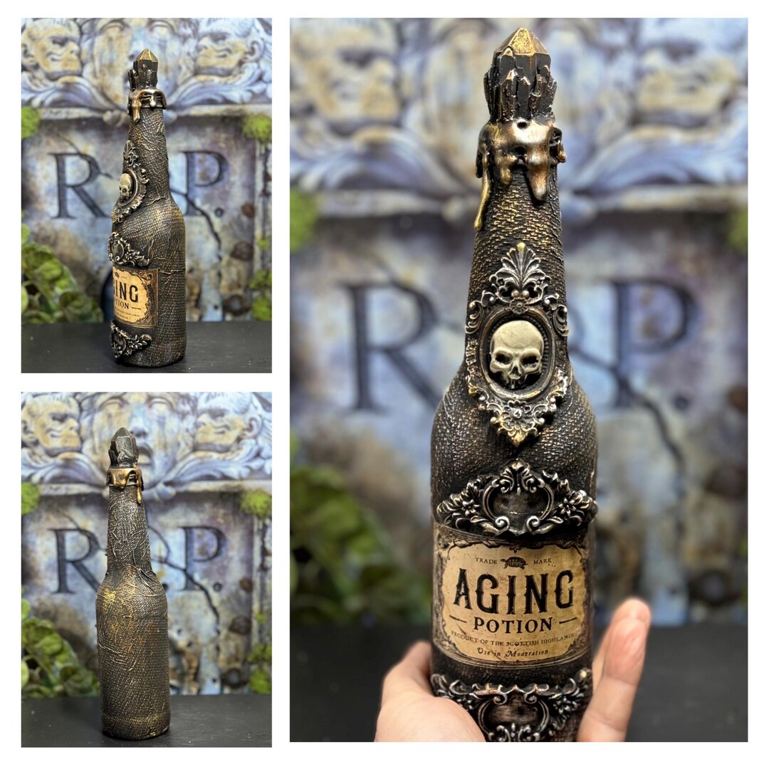 Aging Potion Glass Jar , Bottle 25/5cm , Wizard , Halloween ...