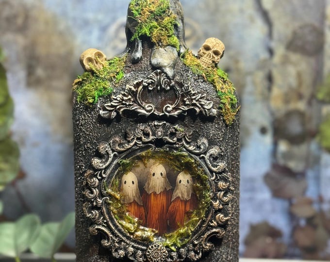 Unique Potion Vintage Cemetery Ghost , Art Glass Bottle , Jar 21/7cm ...