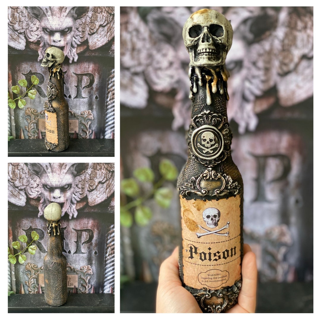 Potion Poison Glass Bottle 25cm , Wizard , Halloween , Witchcraft ...