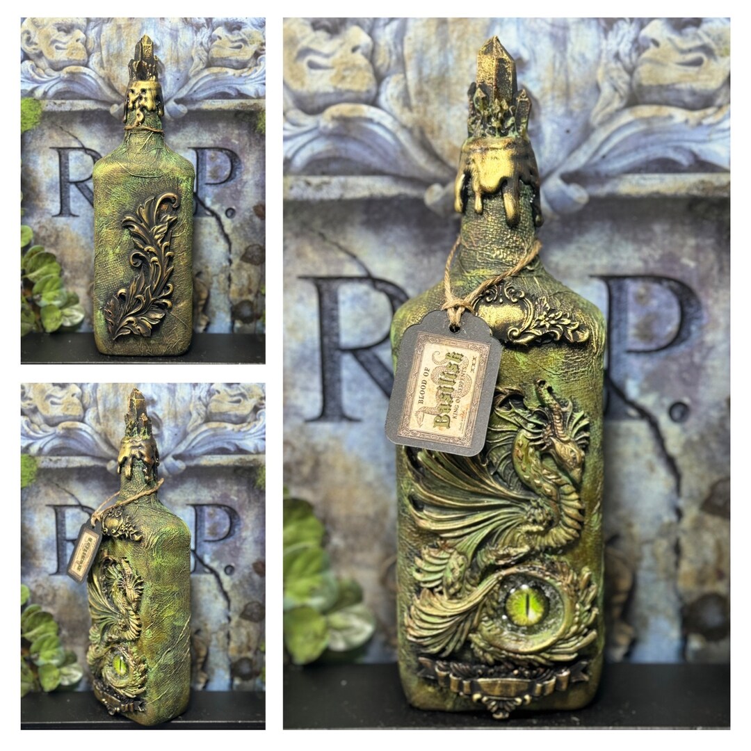 Potion Basilisk Blood, Glass Art Bottle 27/9cm , Wizard , Witchcraft ...