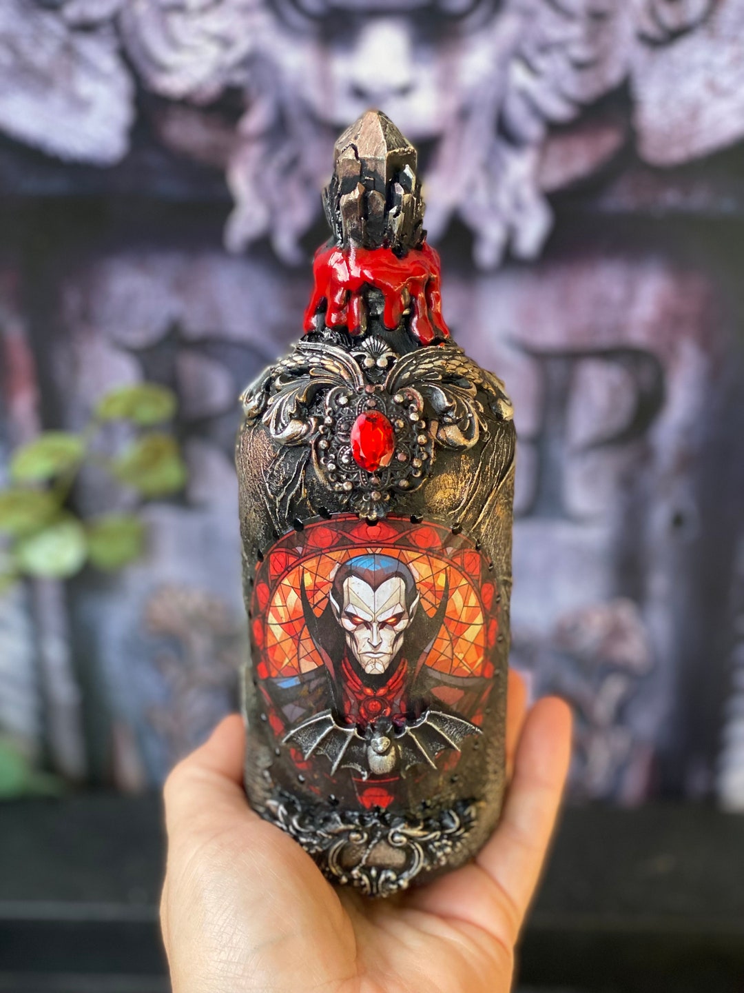 Potion Gothic Vampire Blood Art Glass Bottle 21/5.5cm Witch - Etsy