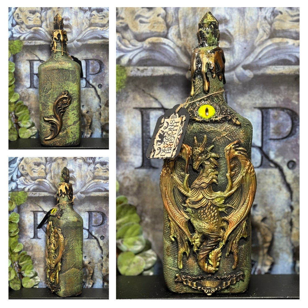Potion Emerald Dragon 3dart Glass Bottle 28/7.5cm , Wizard , Witchcraft ...