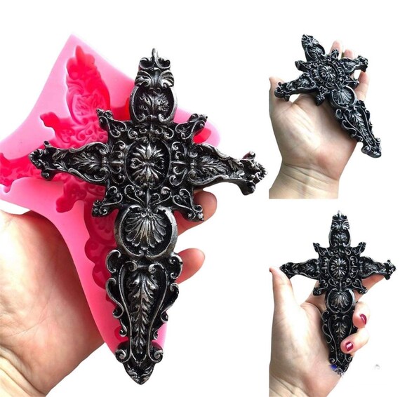 Gothic Black and Silver Cross 17/12 Cm Handmade Victorian - Etsy