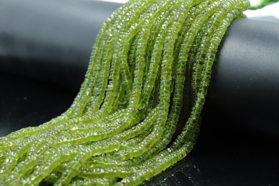 Natural Peridot Smooth Tyre Shape Beads Smooth Wheel Cut Beads Peridot ...