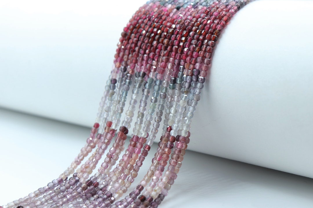 EXCELLENT QUALITY AAA Natural Multi Spinel Cube Shape Beads 2.5-3mm ...