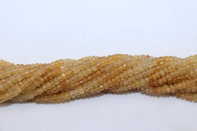 AAA+ Quality Yellow Aquamarine Shaded Faceted Rondelle Beads 3-4mm ...