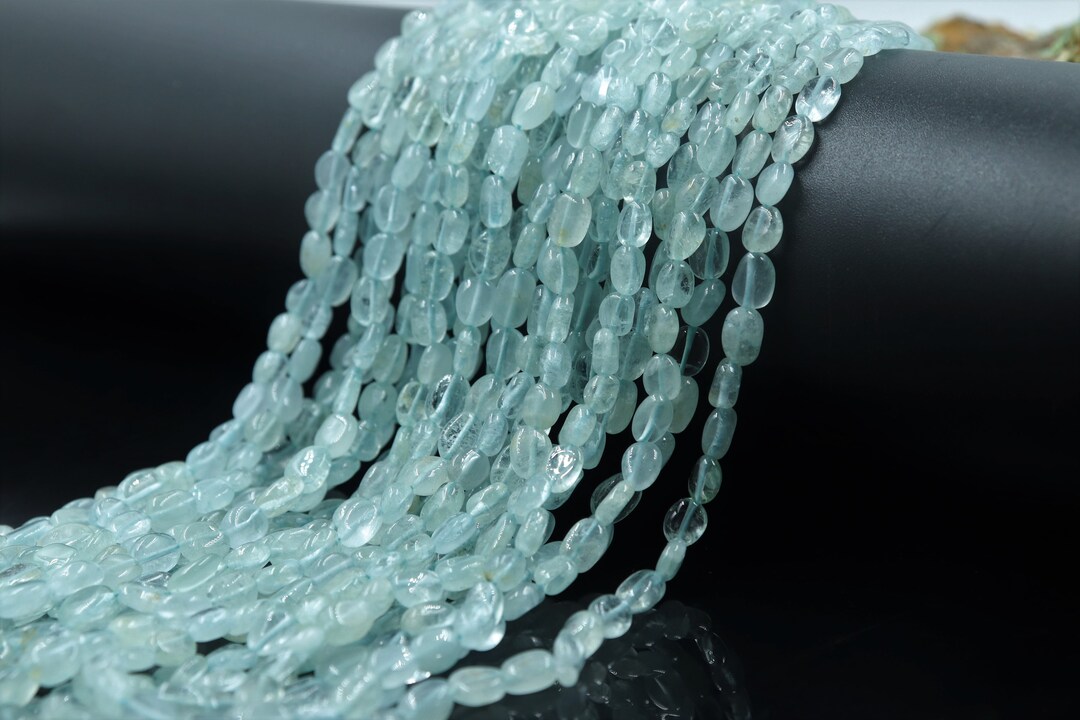 Natural Aquamarine Smooth Oval Beads Milky Aquamarine Beads Natural ...