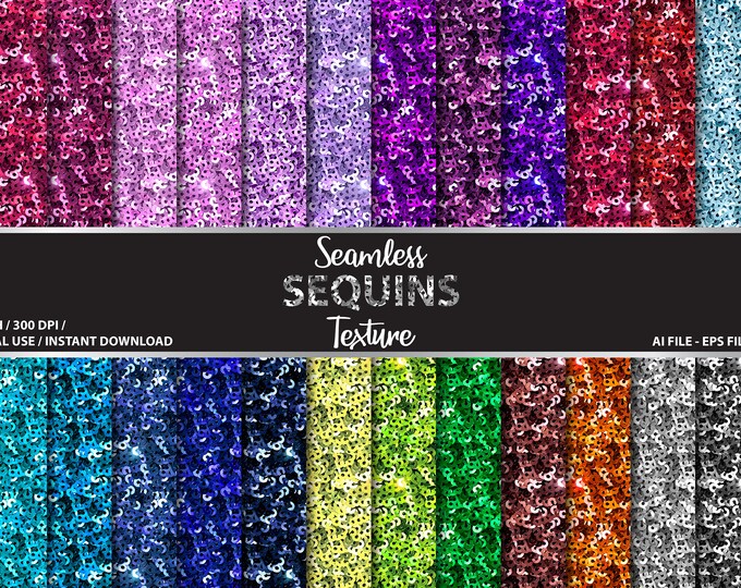 Seamless Sequin Texture - Digital Paper, Scrapbook Paper, Background ...