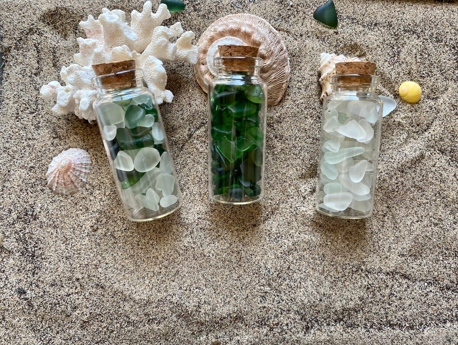 Sea Glass Jars - Beach - Sea Glass - Beach Treasures - Medium Size ...