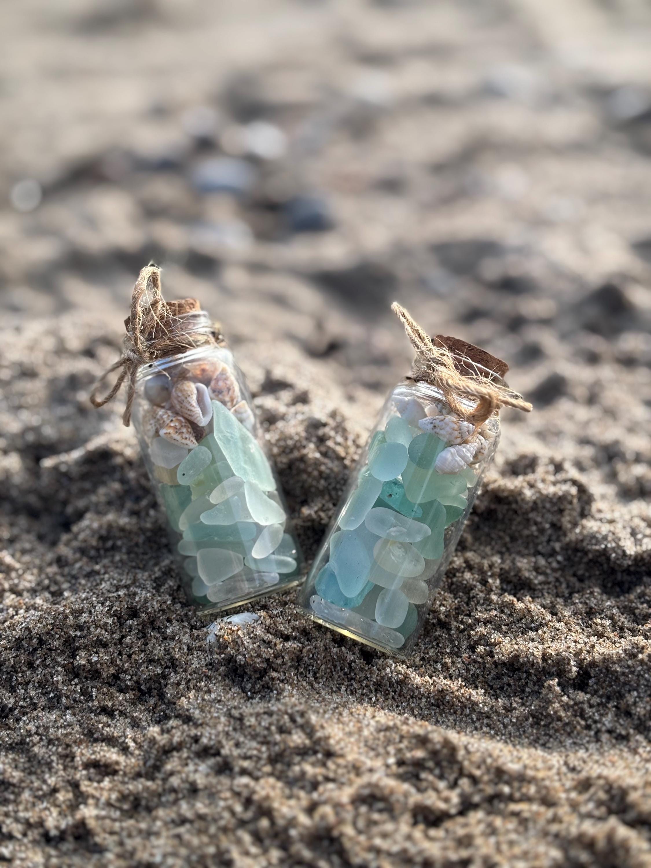 Sea Glass Jars - Beach - Sea Glass - Beach Treasures - Medium Size ...