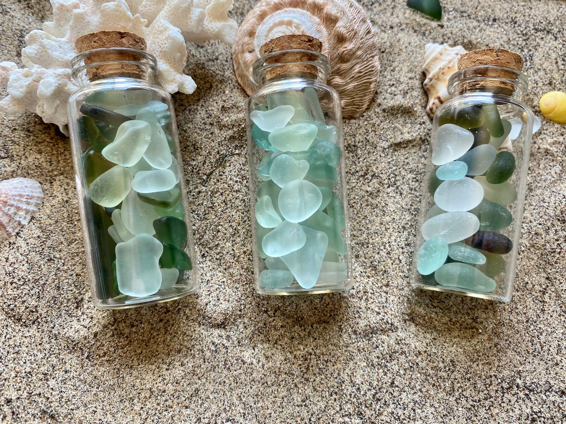 Sea Glass Jars - Beach - Sea Glass - Beach Treasures - Medium Size ...