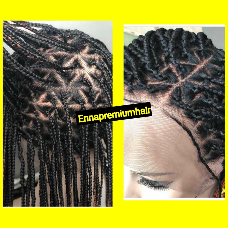 BRAIDED WIGS KNOTLESS Triangle Knotless Box Braids Small - Etsy