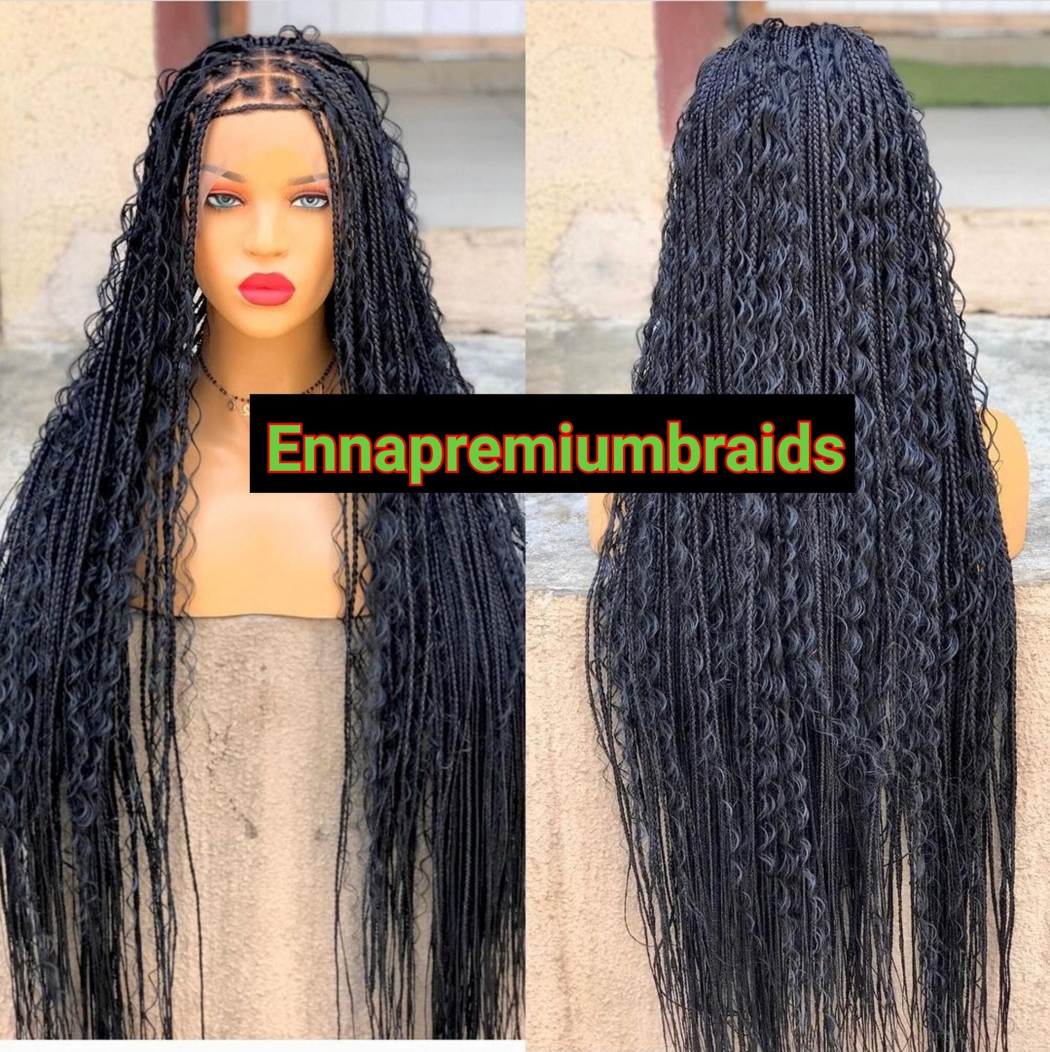 Boho Short Braided Wigs Bohemiean Curls Bob Braids Braided Wigs For