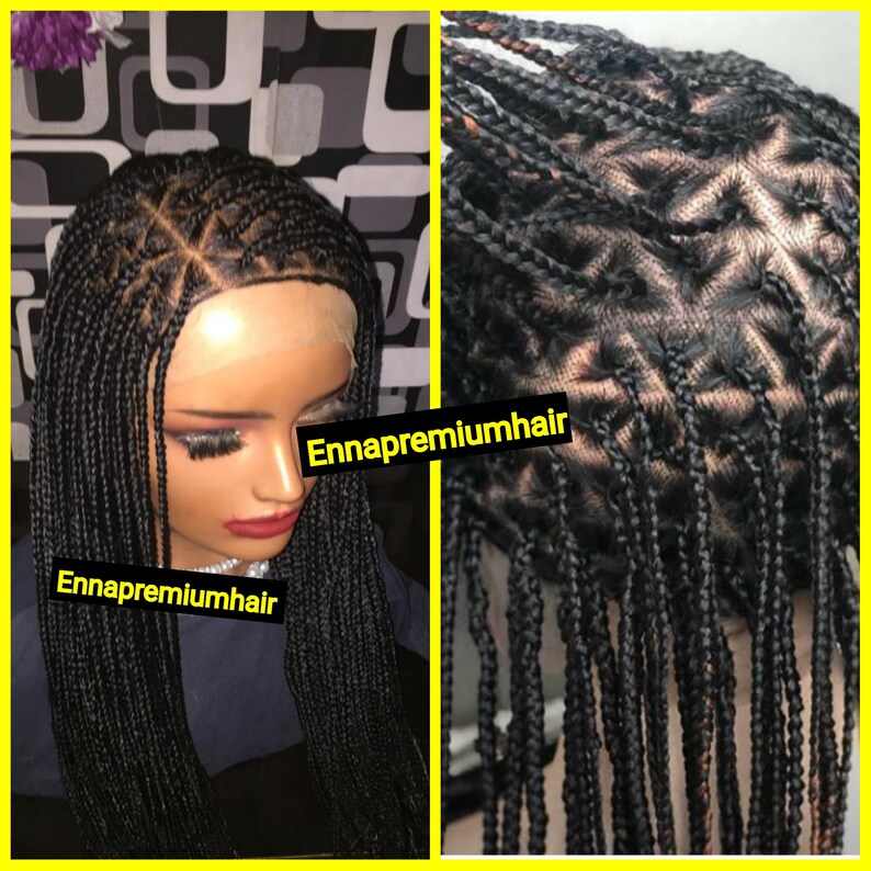 BRAIDED WIGS KNOTLESS Triangle Knotless Box Braids Small - Etsy