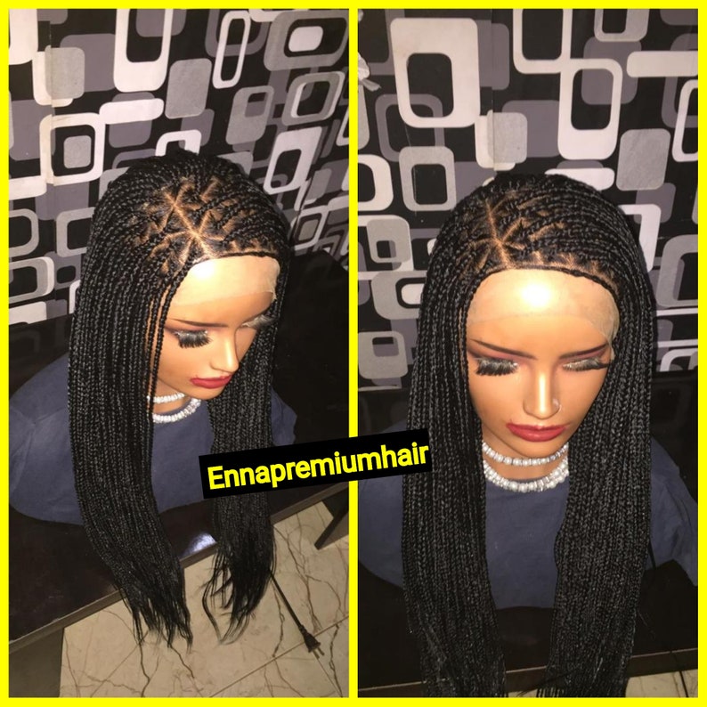 BRAIDED WIGS KNOTLESS Triangle Knotless Box Braids Small - Etsy