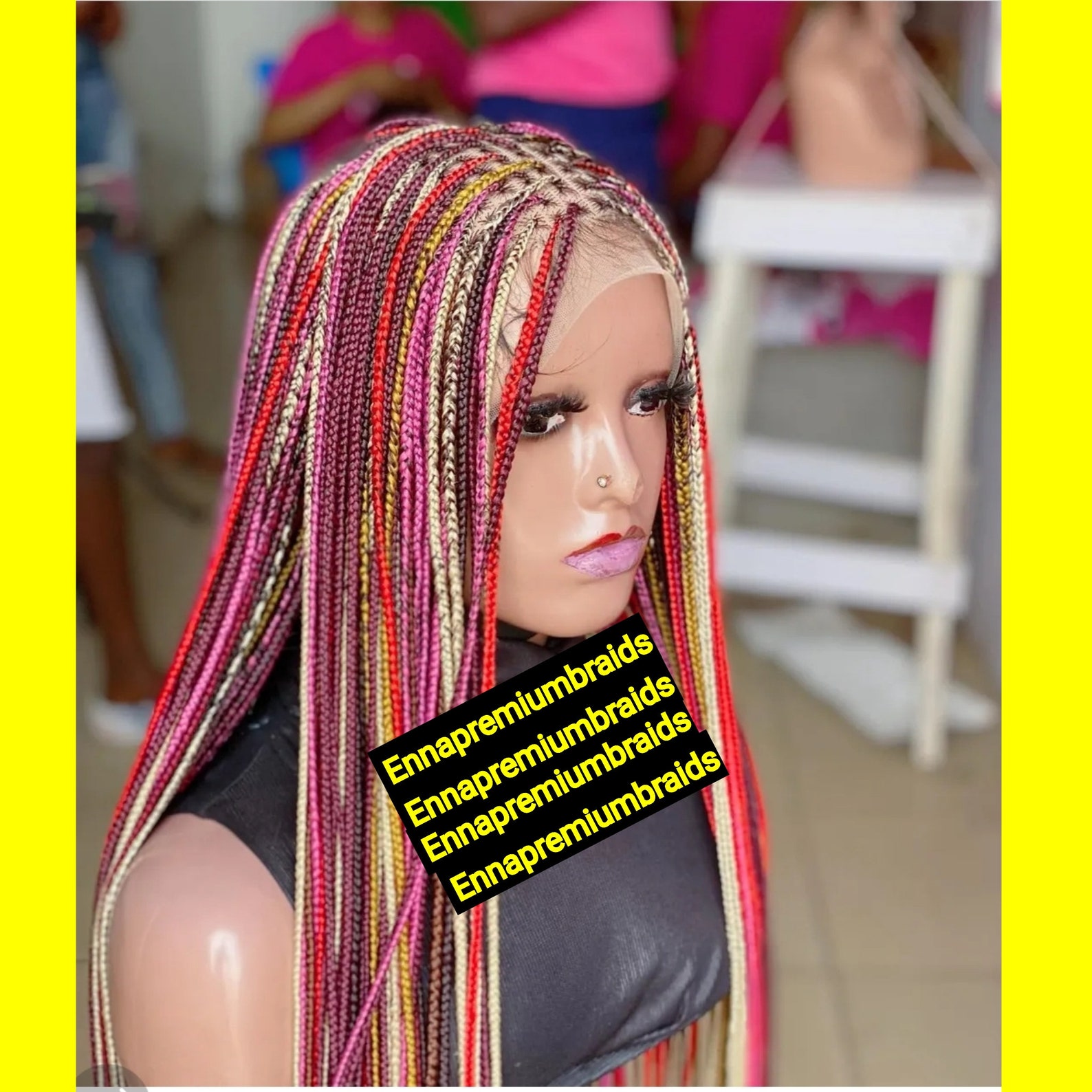 Knotless Braids Wig Knotless Wig Full Lace Knotless Box Etsy