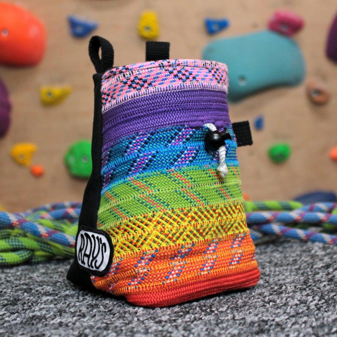 Rainbow Climbing Rope Chalk Bag for Climbing & Bouldering | Handmade ...