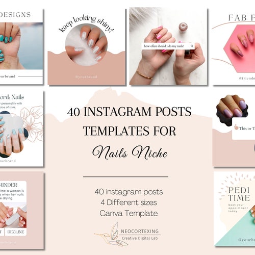 Nail Instagram Posts Nail Artist Social Media Posts Nail | Etsy