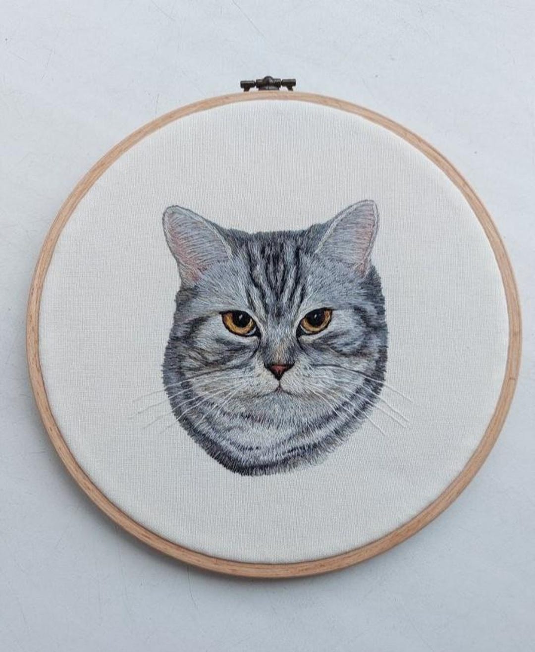 Custom Cat Face Embroidery, Cat Portrait, Pet Lover Gift, Pet Portrait ...