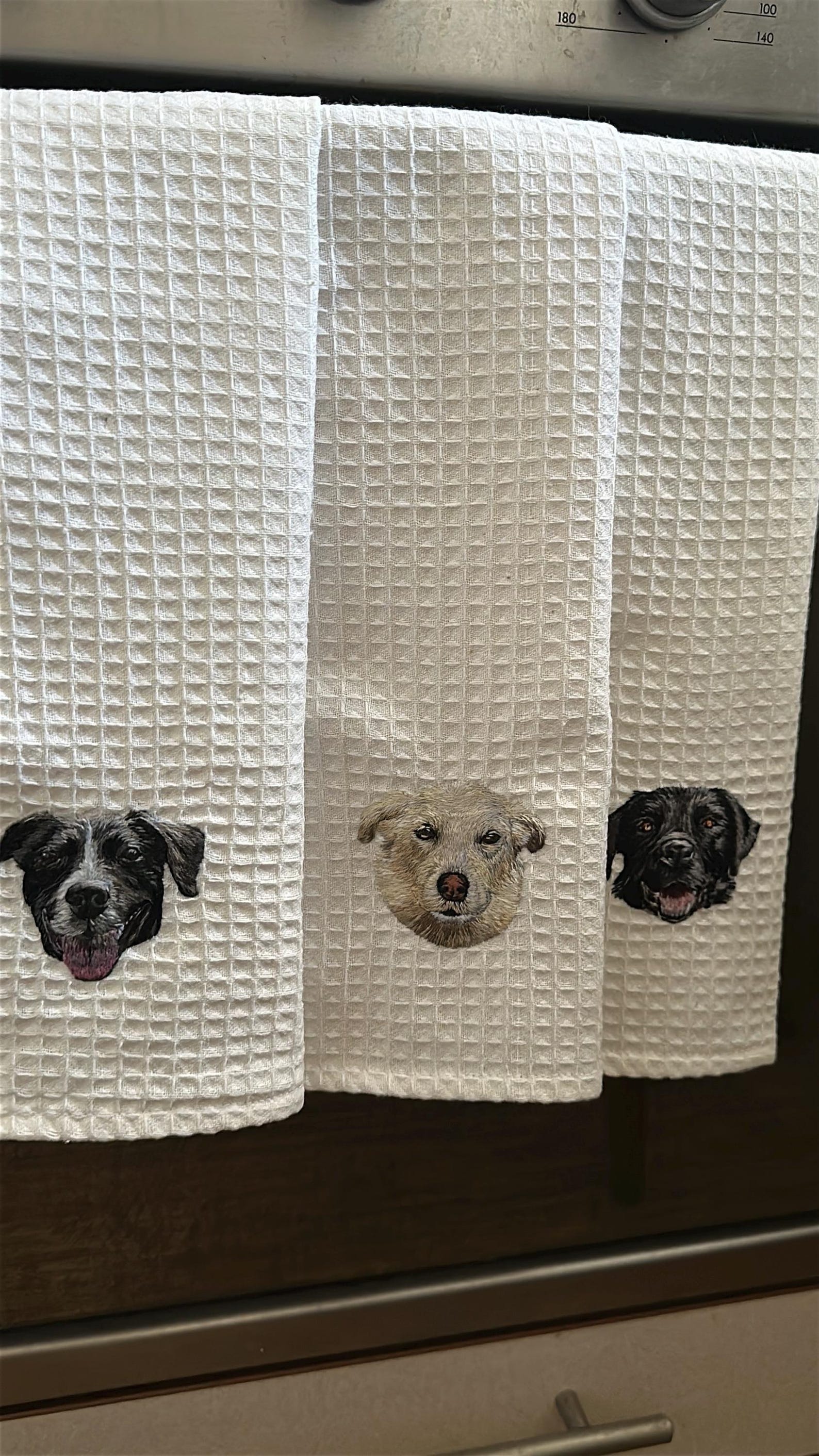 Custom Embroidered Dog Portrait Napkins: Personalized Cotton Table ...