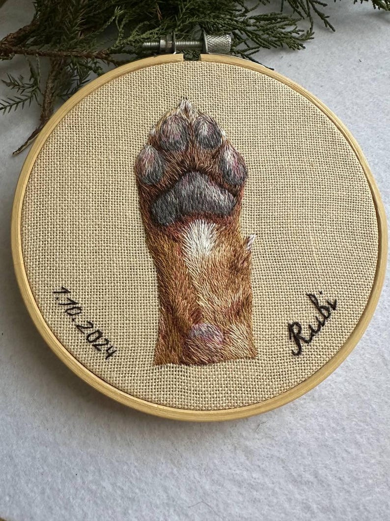 Custom Embroidery Paw | Custom Embroidered Dog Paw With Hoop Design ...