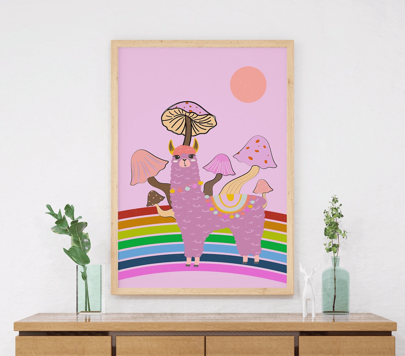 70s Decor Psychedelic Llama Art 70s Retro Psychedelic Home - Etsy