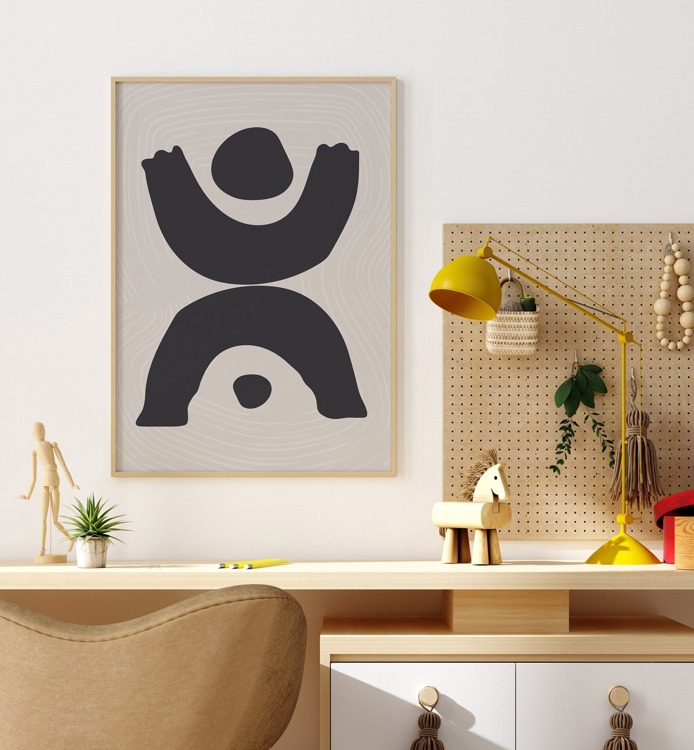 Abstract People Print, Black Abstract Art, Line Drawing, Scandinavian ...