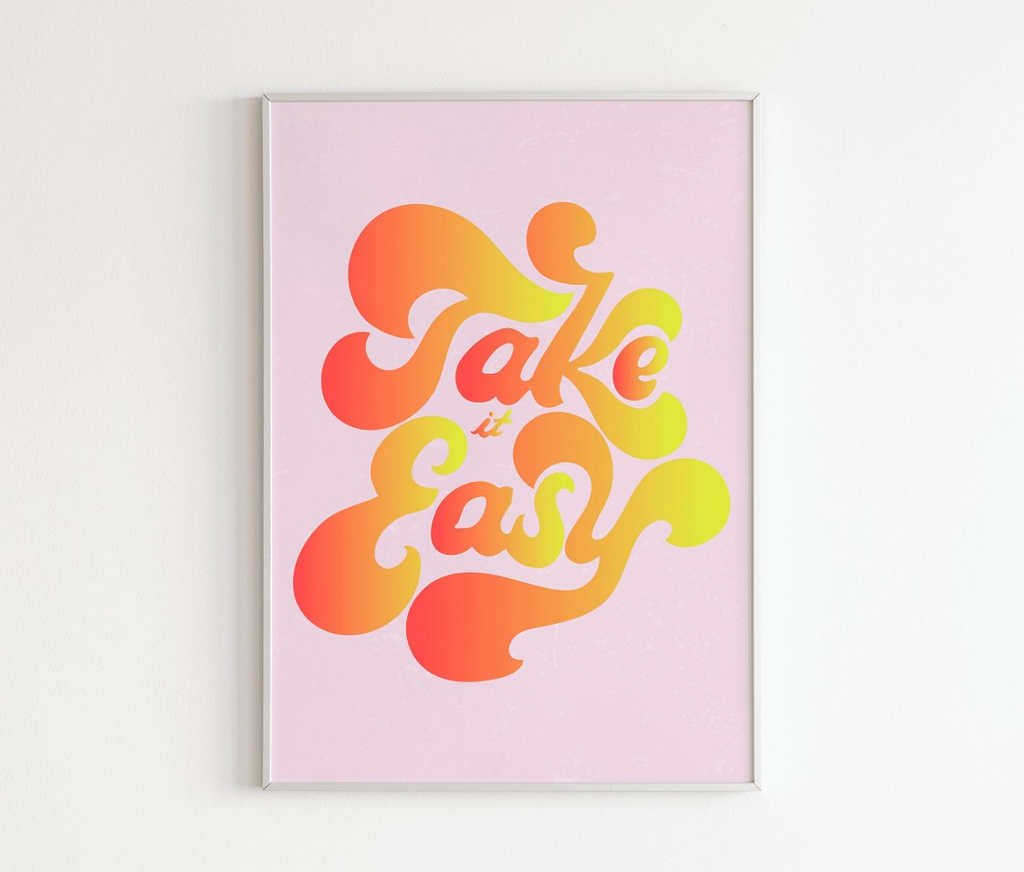 Take It Easy Print 70s Decor 70s Wall Art Retro 70s Home - Etsy
