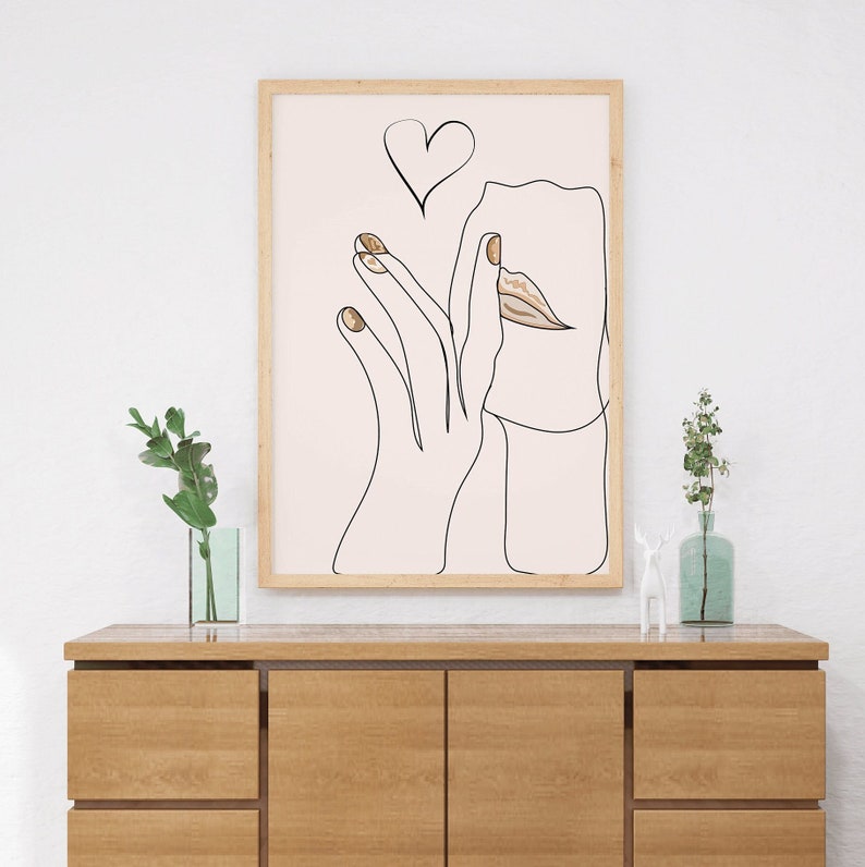 Woman One Line Art, Hand Line Drawing Print, Shhh Hush Female Face ...