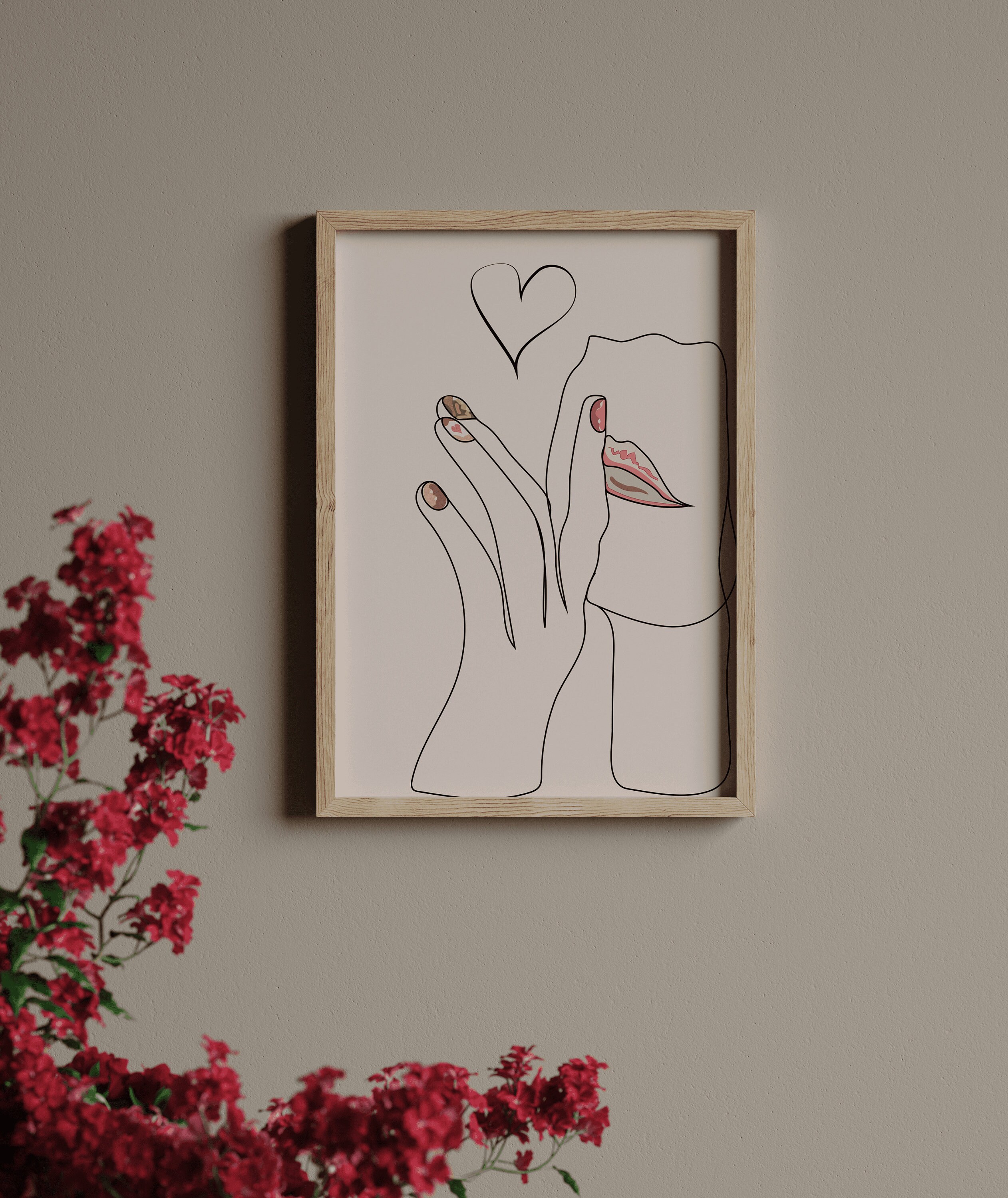 Woman One Line Art, Hand Line Drawing Print, Shhh Hush Female Face ...