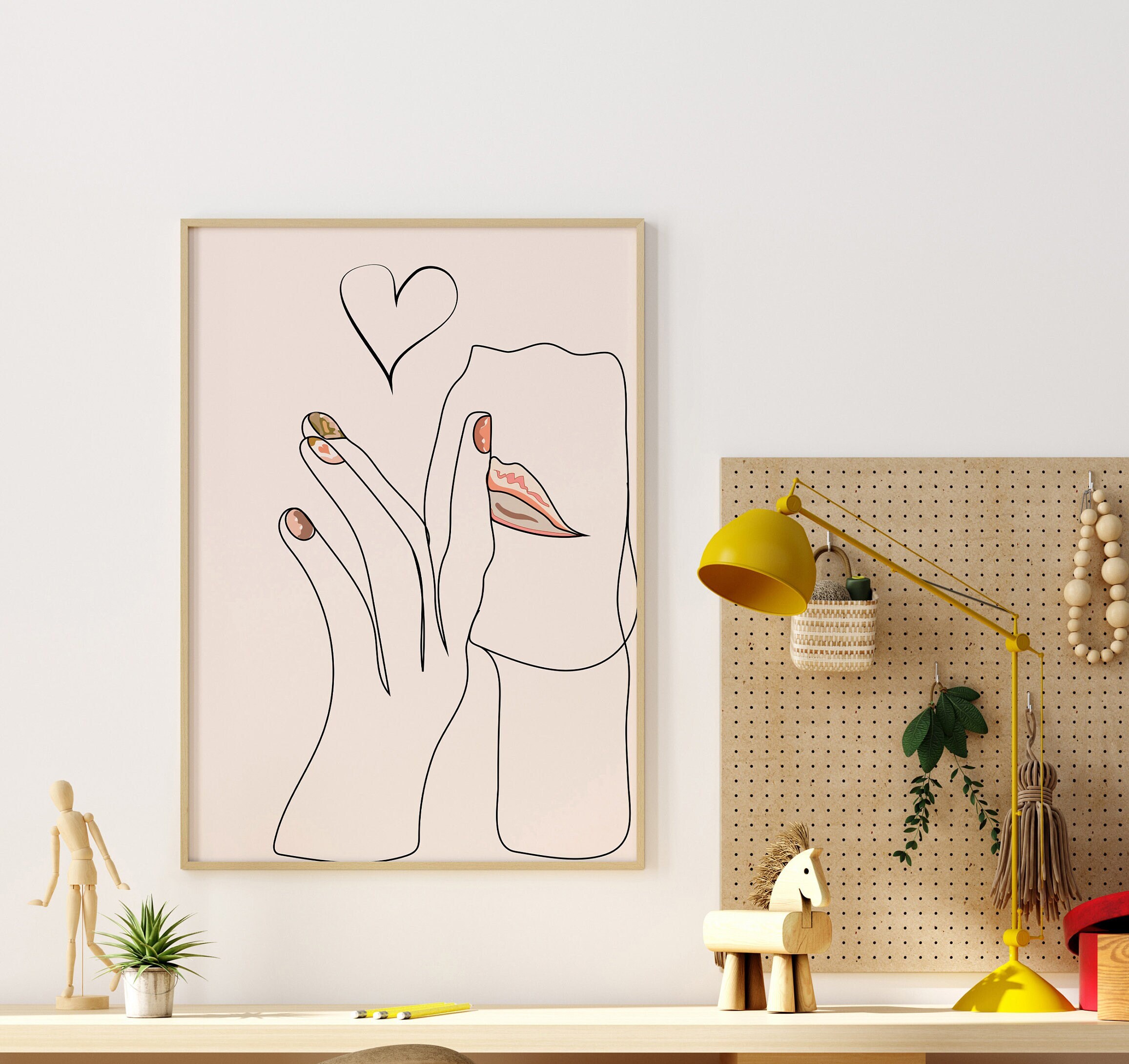 Woman One Line Art, Hand Line Drawing Print, Shhh Hush Female Face ...