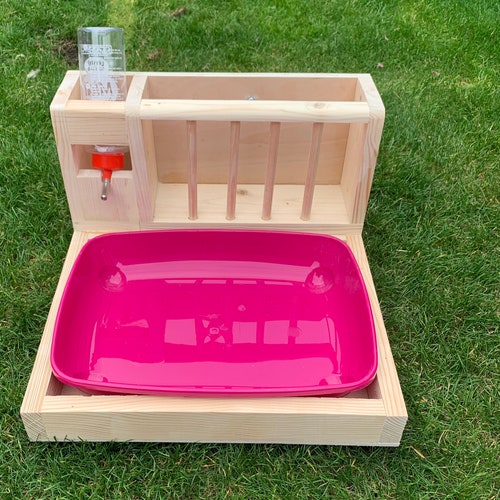 Rabbit Hay Feeder 3 in 1 Hay & Food Bowls With Litter Tray - Etsy UK