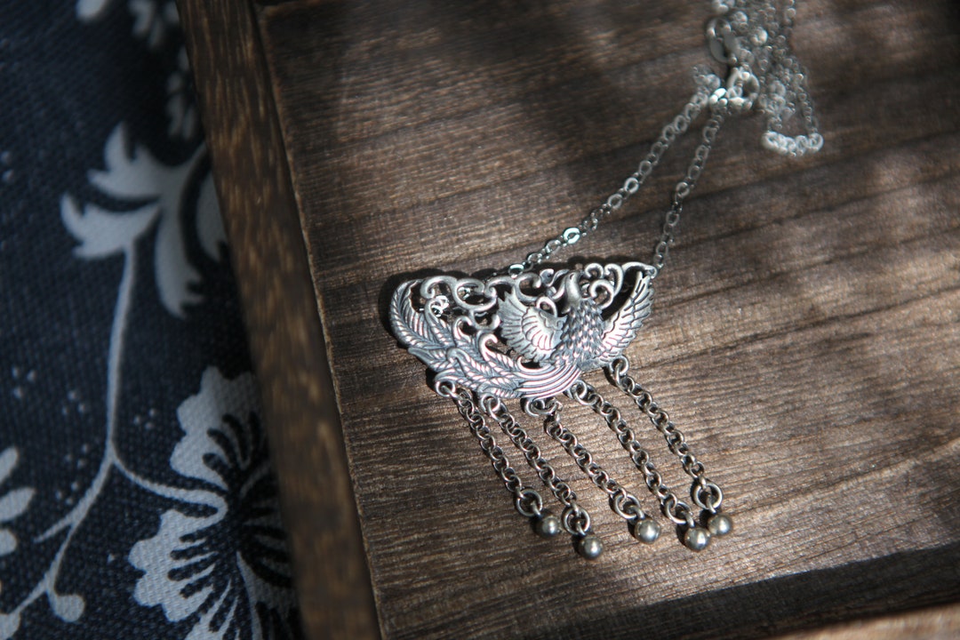 Retro Chinese Phoenix Pendant Necklace - Etsy