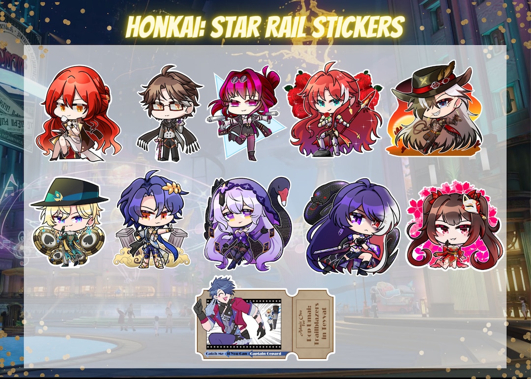 Honkai Star Rail Waterproof Vinyl Stickers Boothill Argenti Aventurine ...