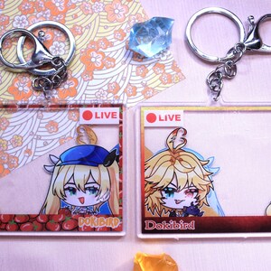 Vtuber Live Screen Keychain Charms - K9 Kuro Shxtou Unnamed Dokibird ...