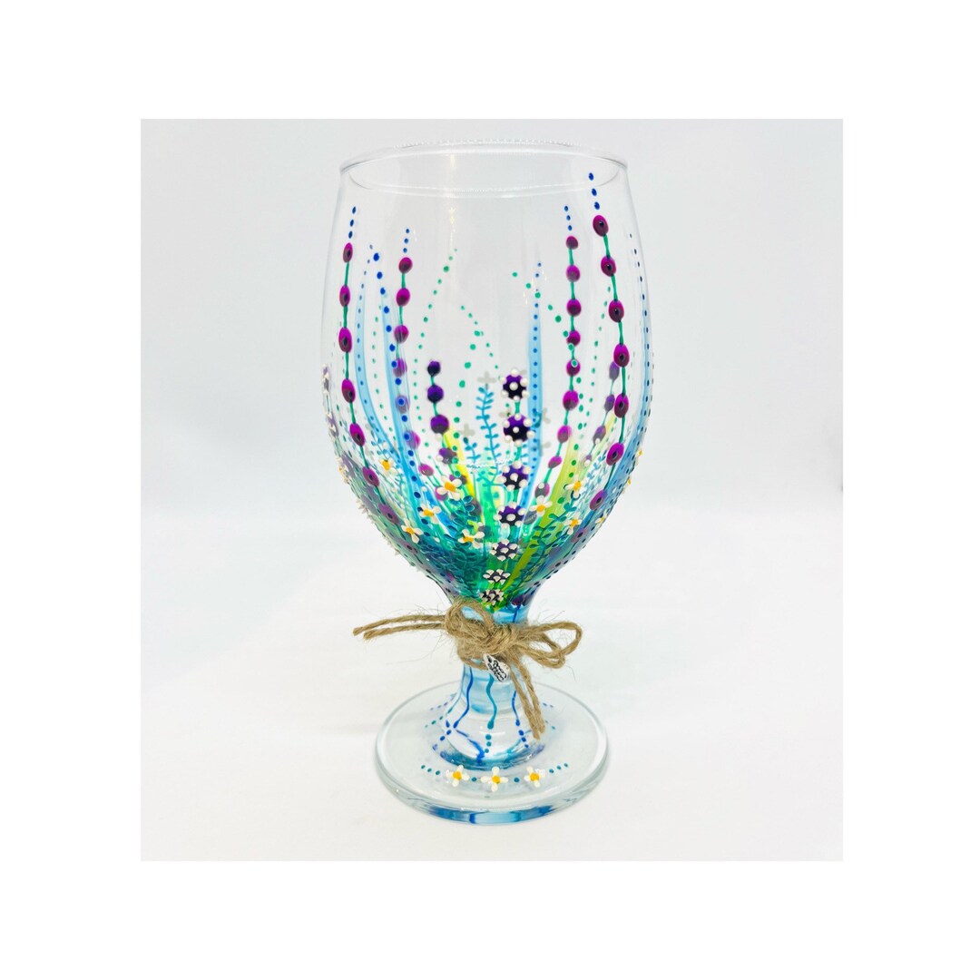 Hand Painted Beer Glass Wild Meadow Flowers. Can Be Personalised ...