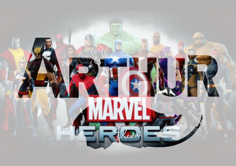 Affiche personnalisable prénom Marvel Super Héros Comics - Etsy France