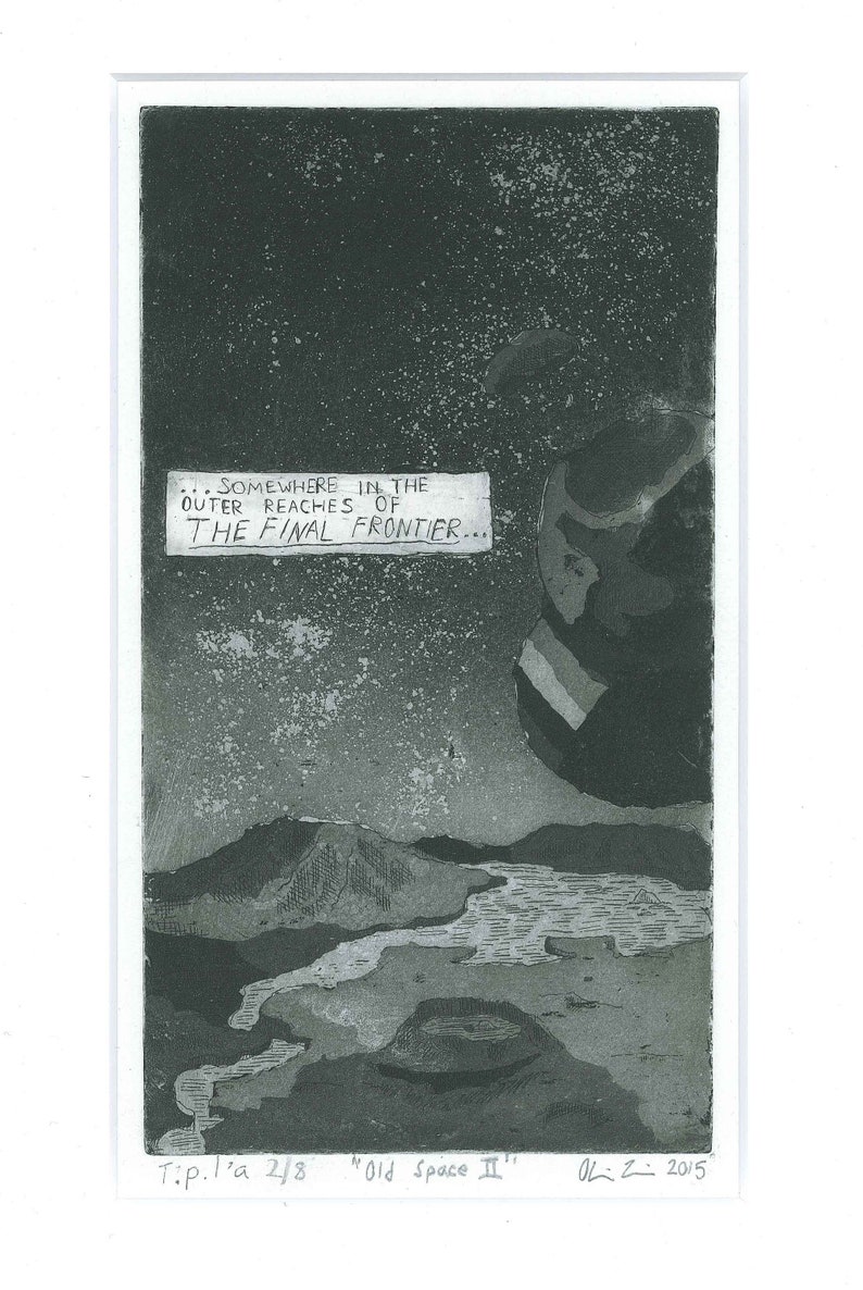 Planets in Space Classic Sci-fi Handmade Etching Print - Etsy