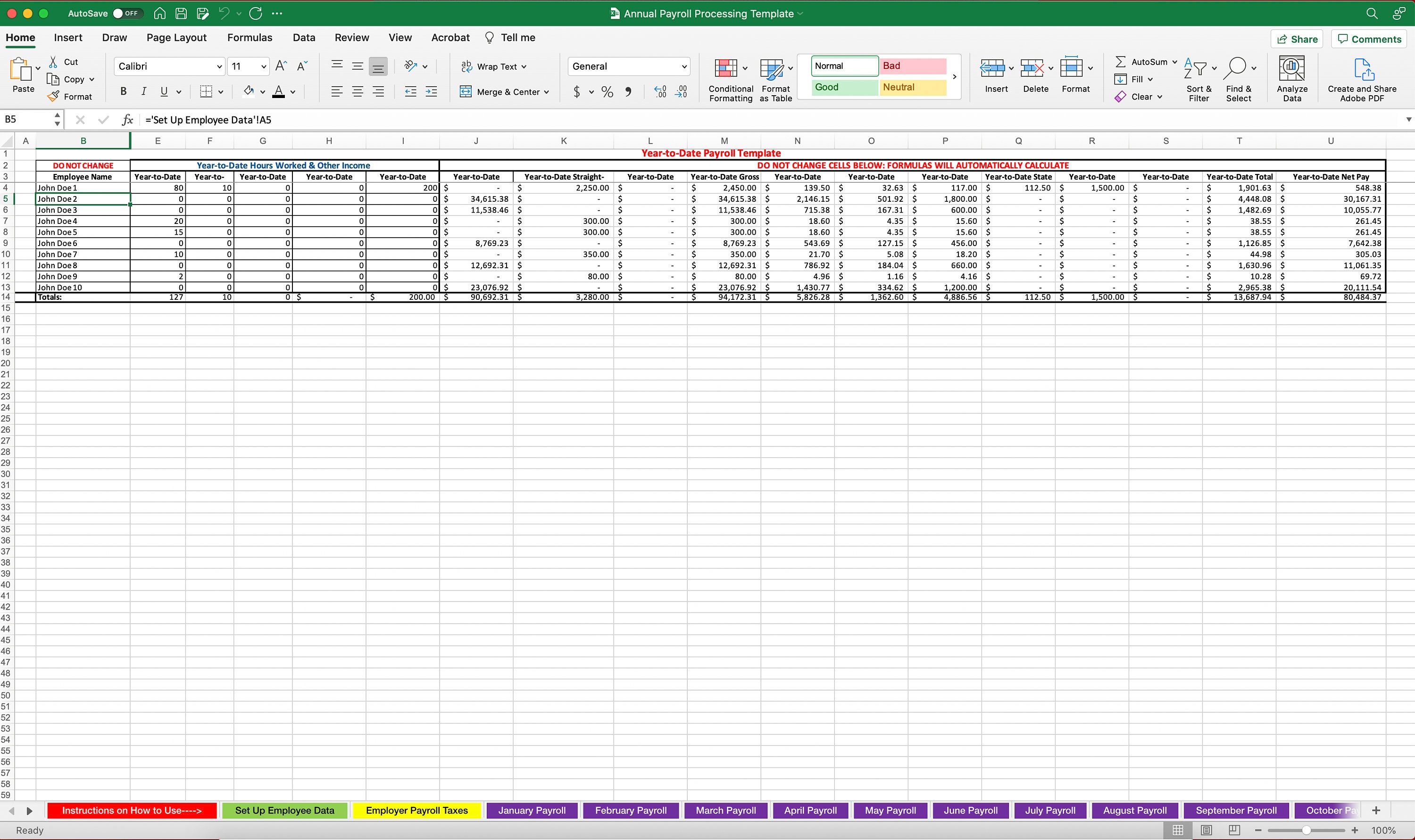 Summary Payroll Report, Easy to Use Employee Payroll Tracker, Summarize ...