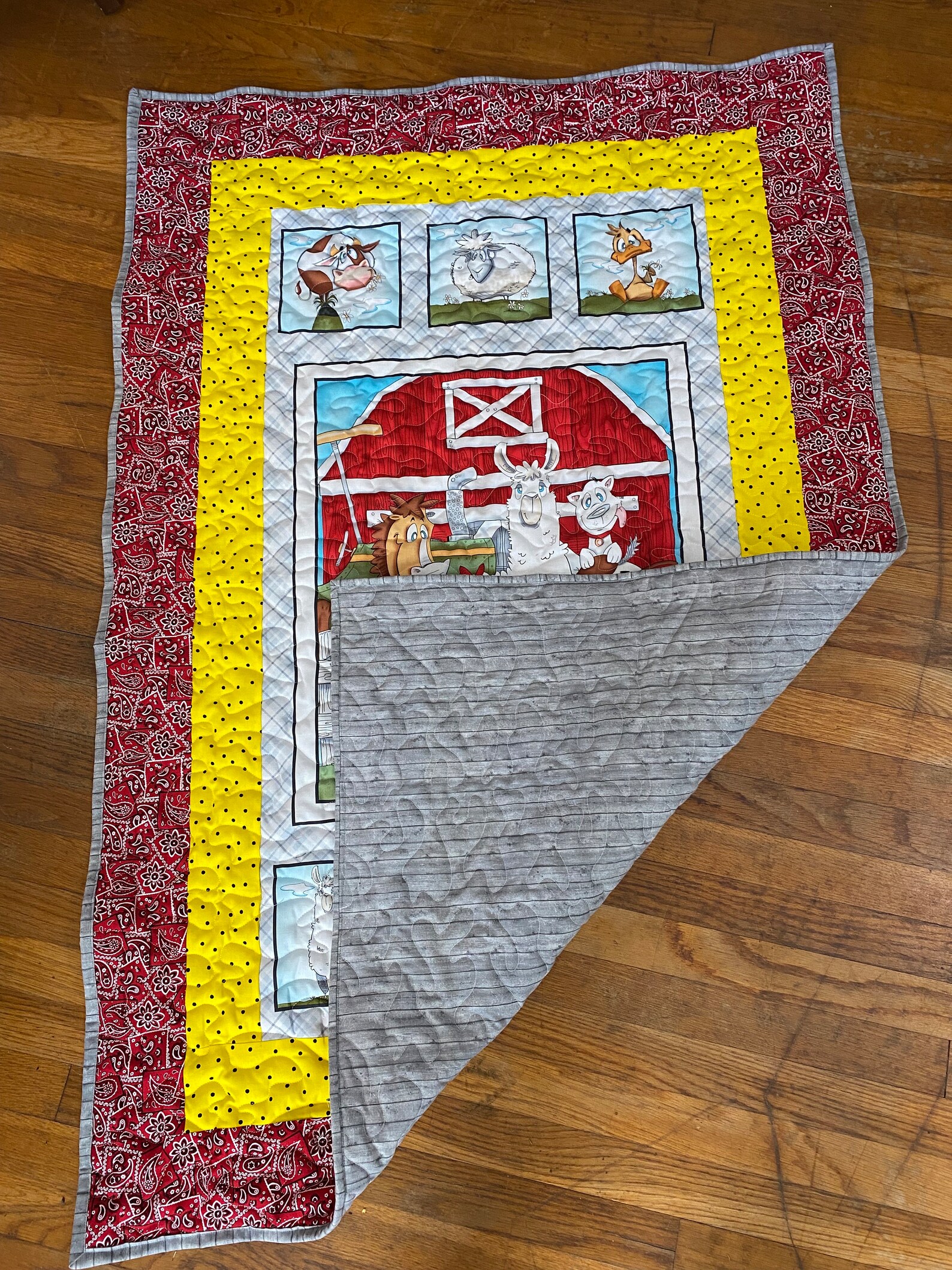 Baby/toddler Quilt. Barnyard Farm Animals. - Etsy