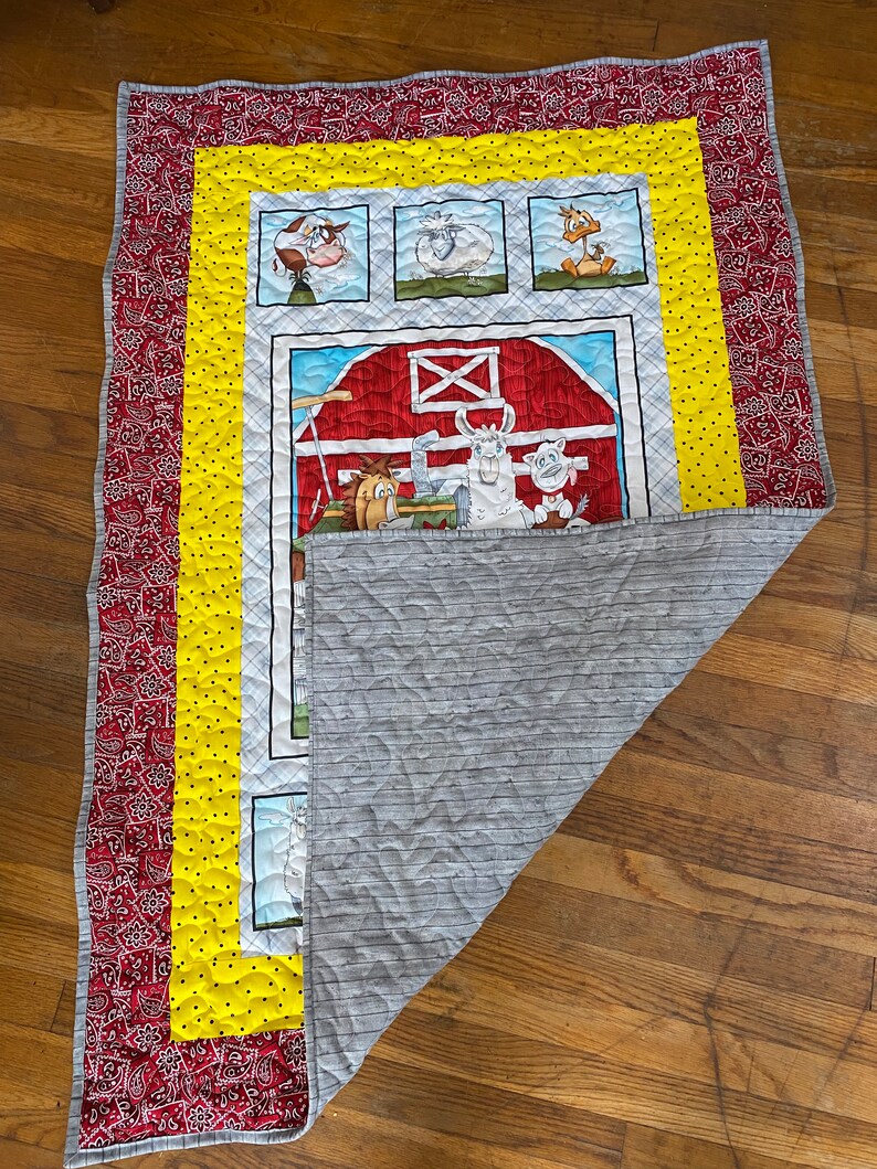 Baby/toddler Quilt. Barnyard Farm Animals. - Etsy