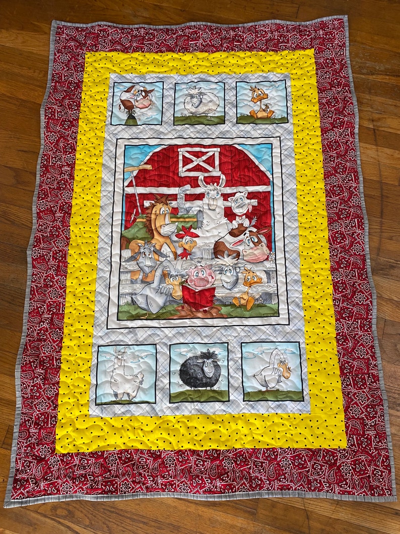 Baby/toddler Quilt. Barnyard Farm Animals. - Etsy